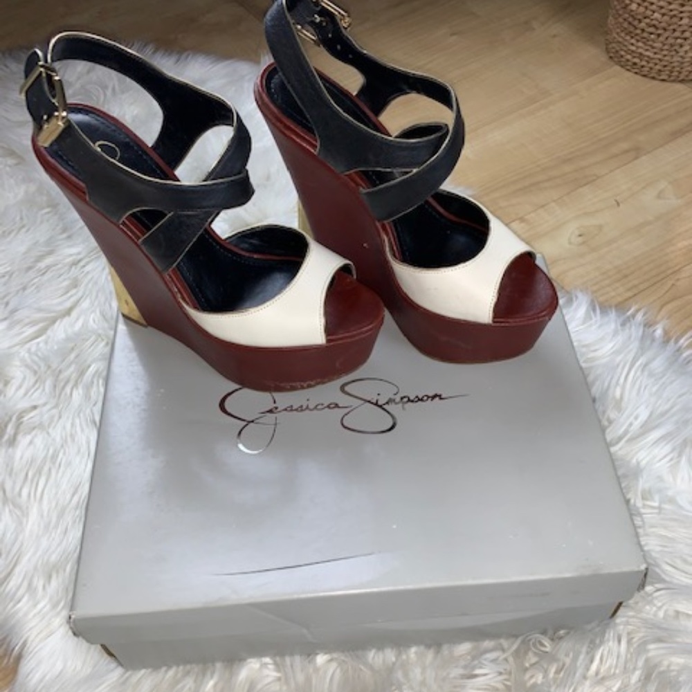 Jessica Simpson Zeppa Wedge Ivory & Back 8 - Gem